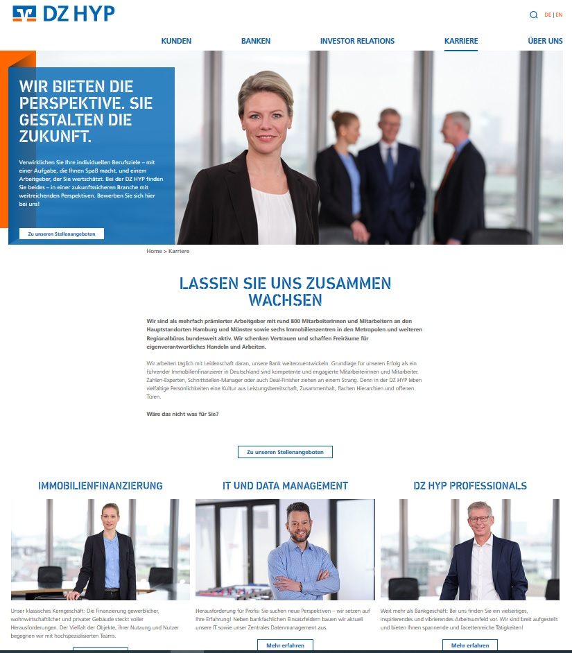 Nutzerfreundlich und authentisch – DZ HYP bietet Job-Interessenten ...